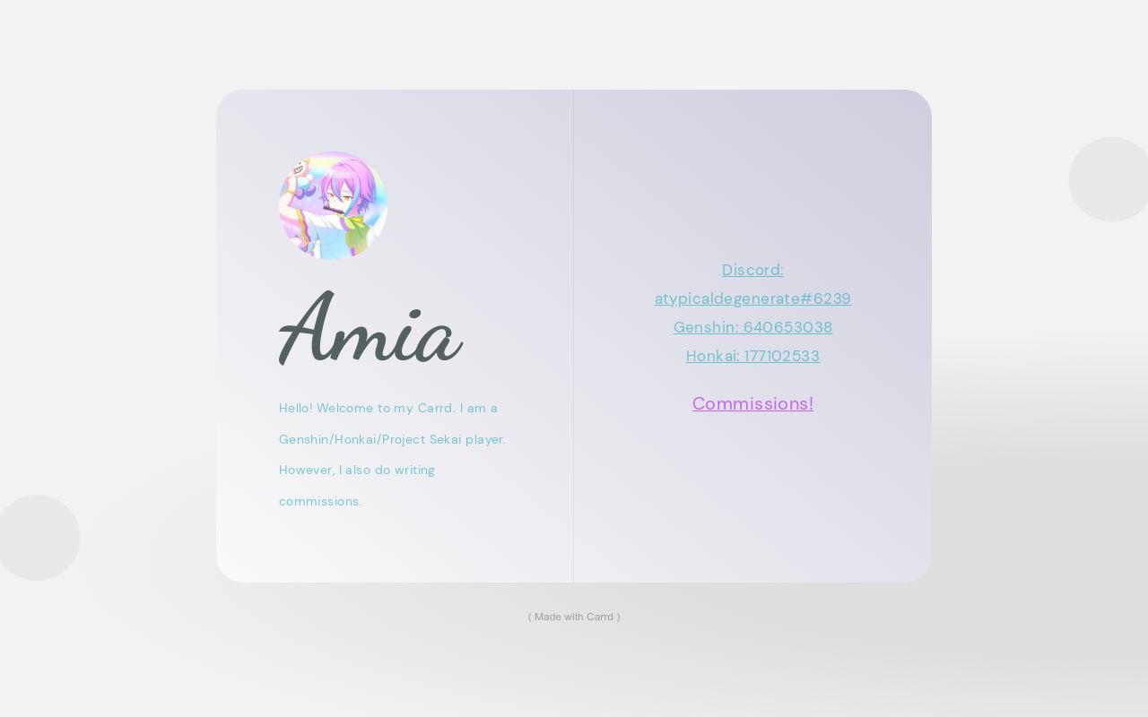 Amia's Carrd